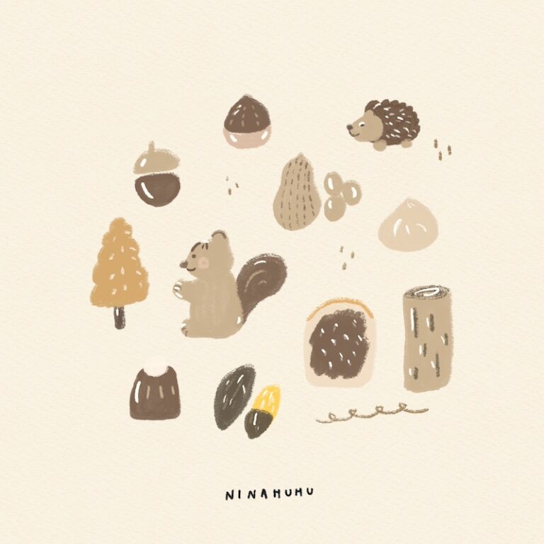 療癒咖啡奶茶色 - 插畫女子NINAHUHU